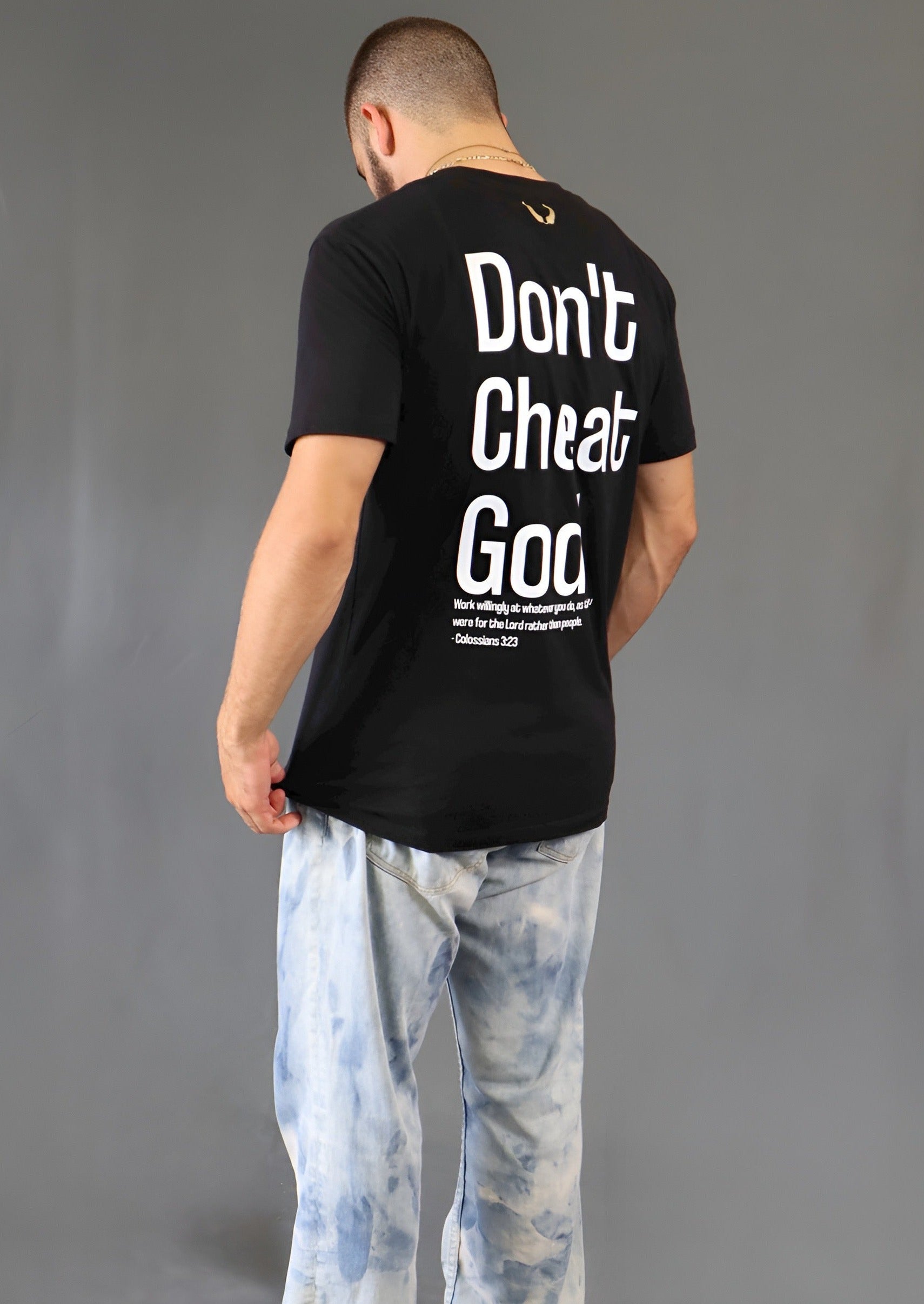 MEN'S 'DON'T CHEAT GOD' TEE (BLACK) – Dominion Apparel LLC